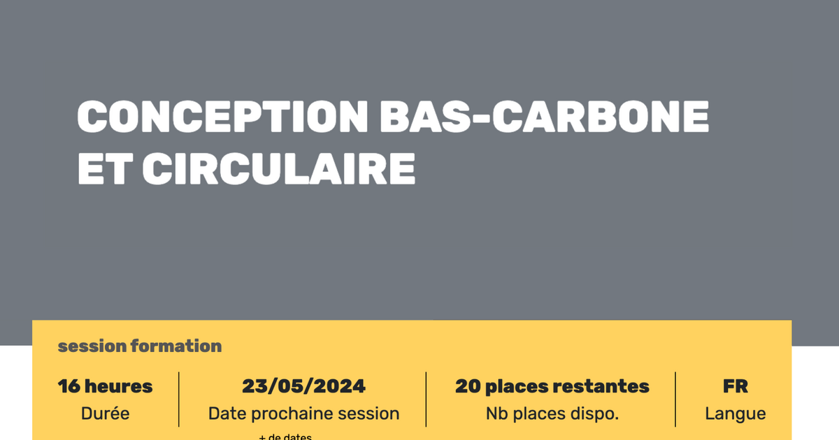 FORMATION CONCEPTION BAS-CARBONE ET CIRCULAIRE